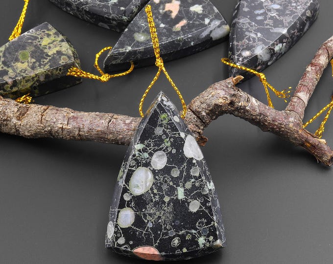 Natural Cherry Blossom Jasper Aka Flower Jasper Faceted Triangle ...