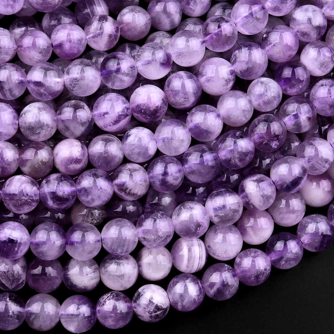 Natural Light Purple Cape Amethyst 6mm 8mm 10mm Round Beads 15.5 ...
