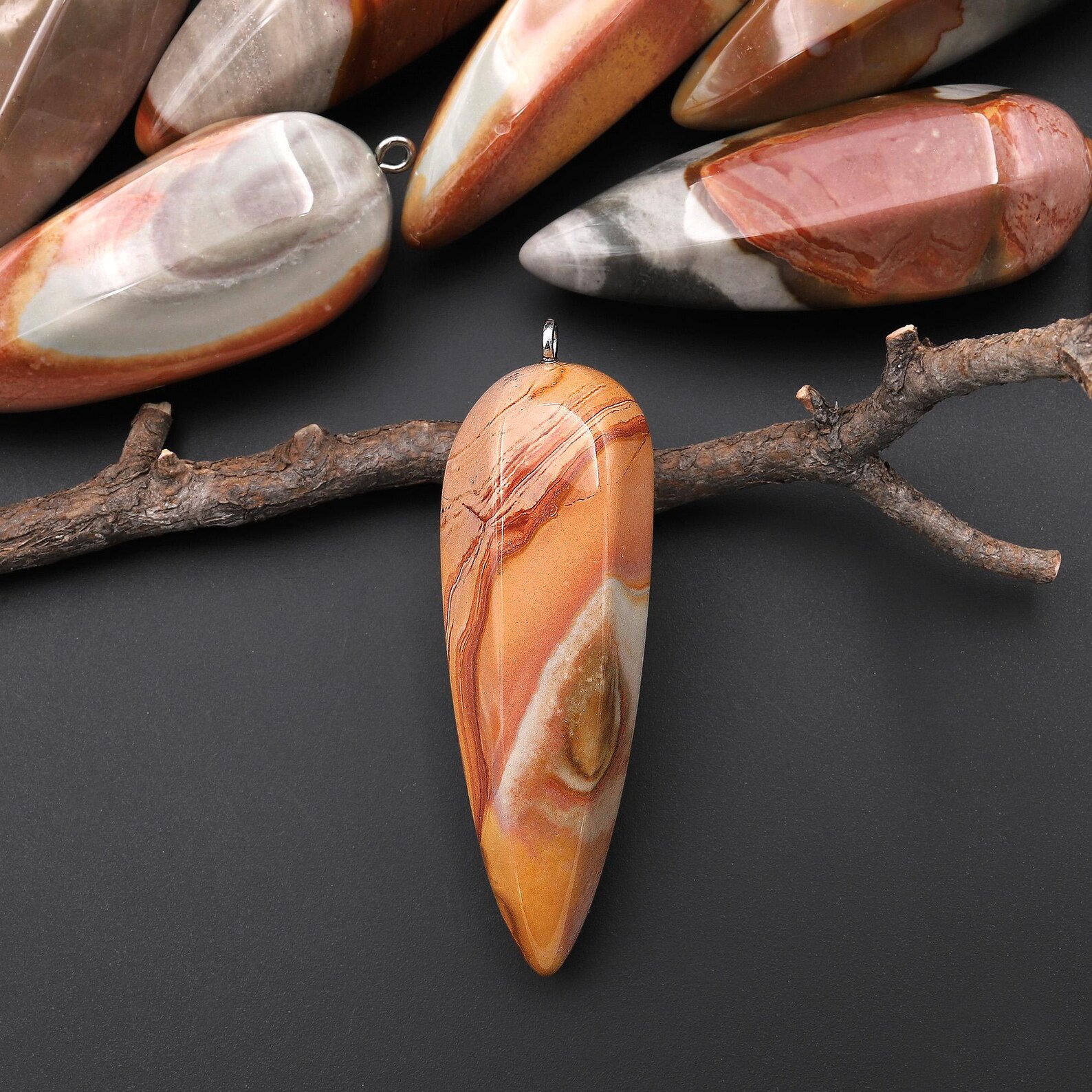 Natural Polychrome Jasper Aka Landscape Ocean Jasper Pendant Crystal ...