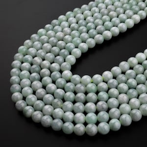 Natural Soft Green Burmese Jade Burma Jade 4mm 6mm 8mm 10mm 12mm Soft ...