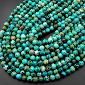 Natural Chrysocolla Beads 5mm 6mm 8mm 9mm 10mm 12mm 14mm Round Real ...