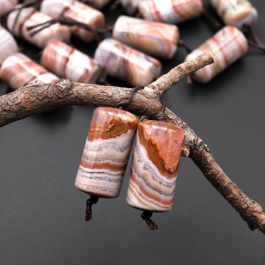 Rare Natural Peach Orange Red Rainbow Amethyst Earring Pair Matched ...