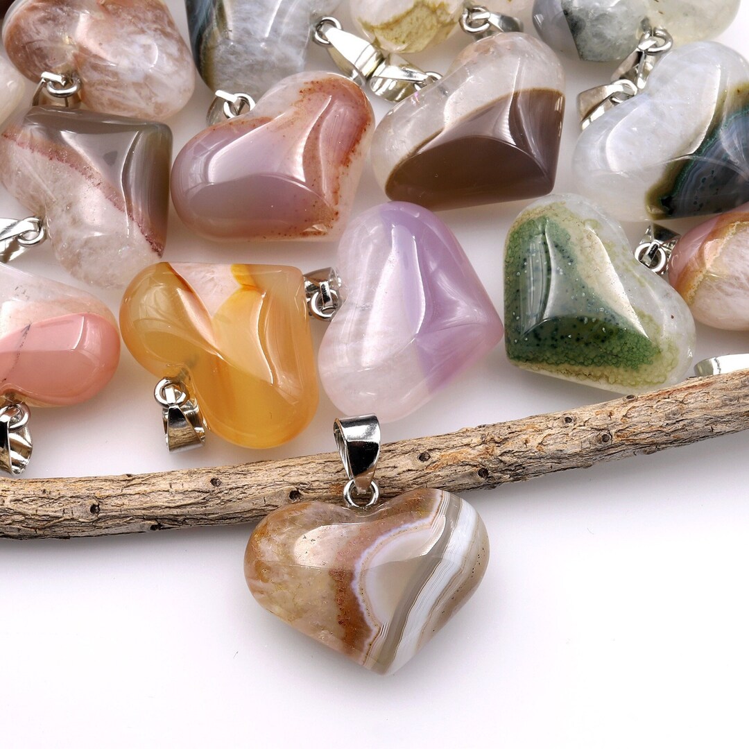 Natural Brazilian Phantom Quartz Pendant Gemstone Heart - Etsy