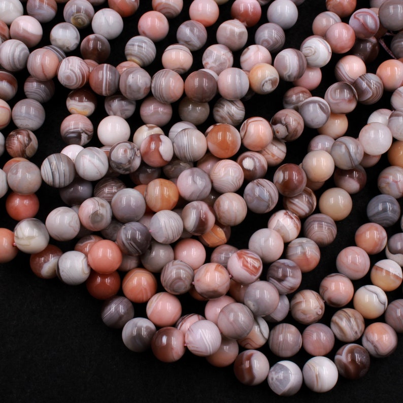 Rare Pink Botswana Agate Beads 6mm 8mm 10mm 12mm 14mm Round Beads ...