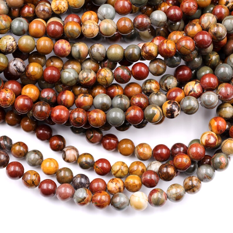 Natural Red Creek Jasper 4mm 6mm 8mm 10mm Round Beads Aka - Etsy