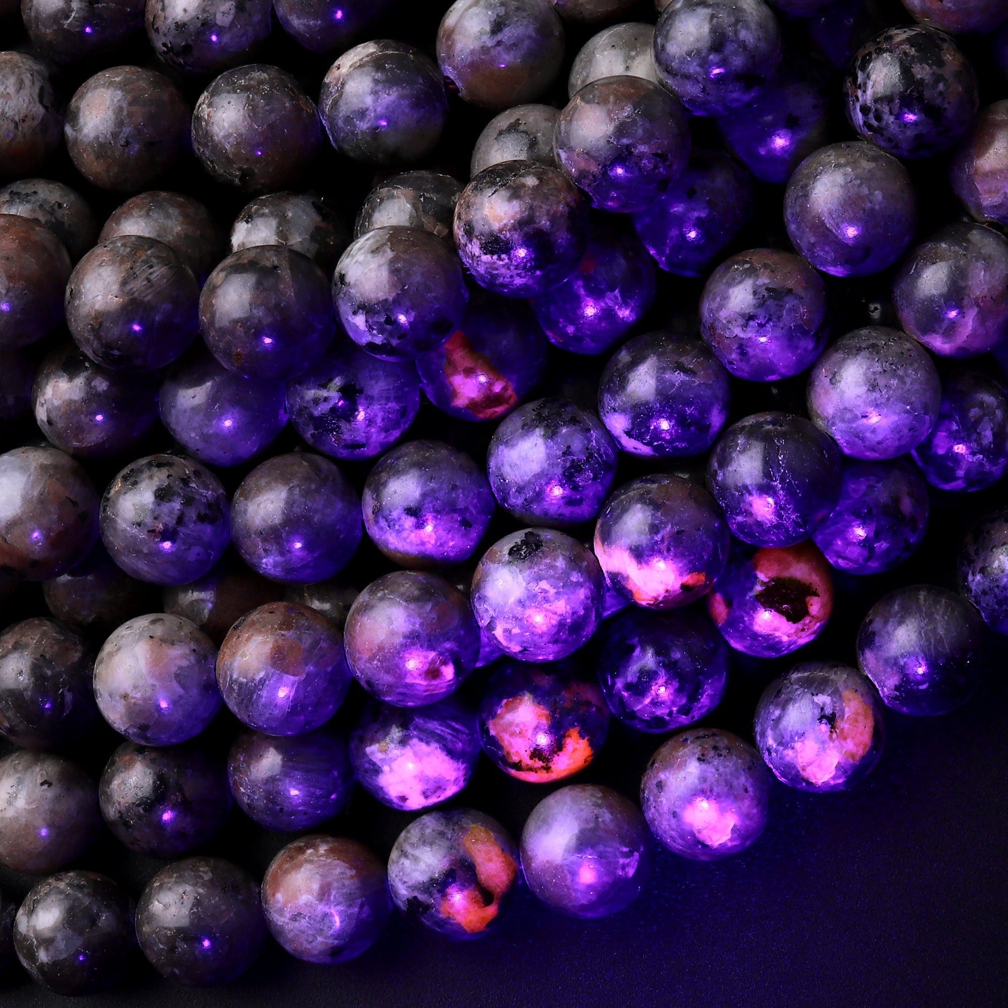 Natural Yooperlite UV Reactive Glowing Round Beads 4mm 6mm 8mm 10mm ...