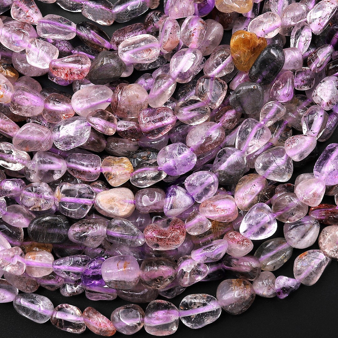 Natural Super 7 Freeform Pebble Nugget Beads Gemstone 15.5" Strand - Etsy