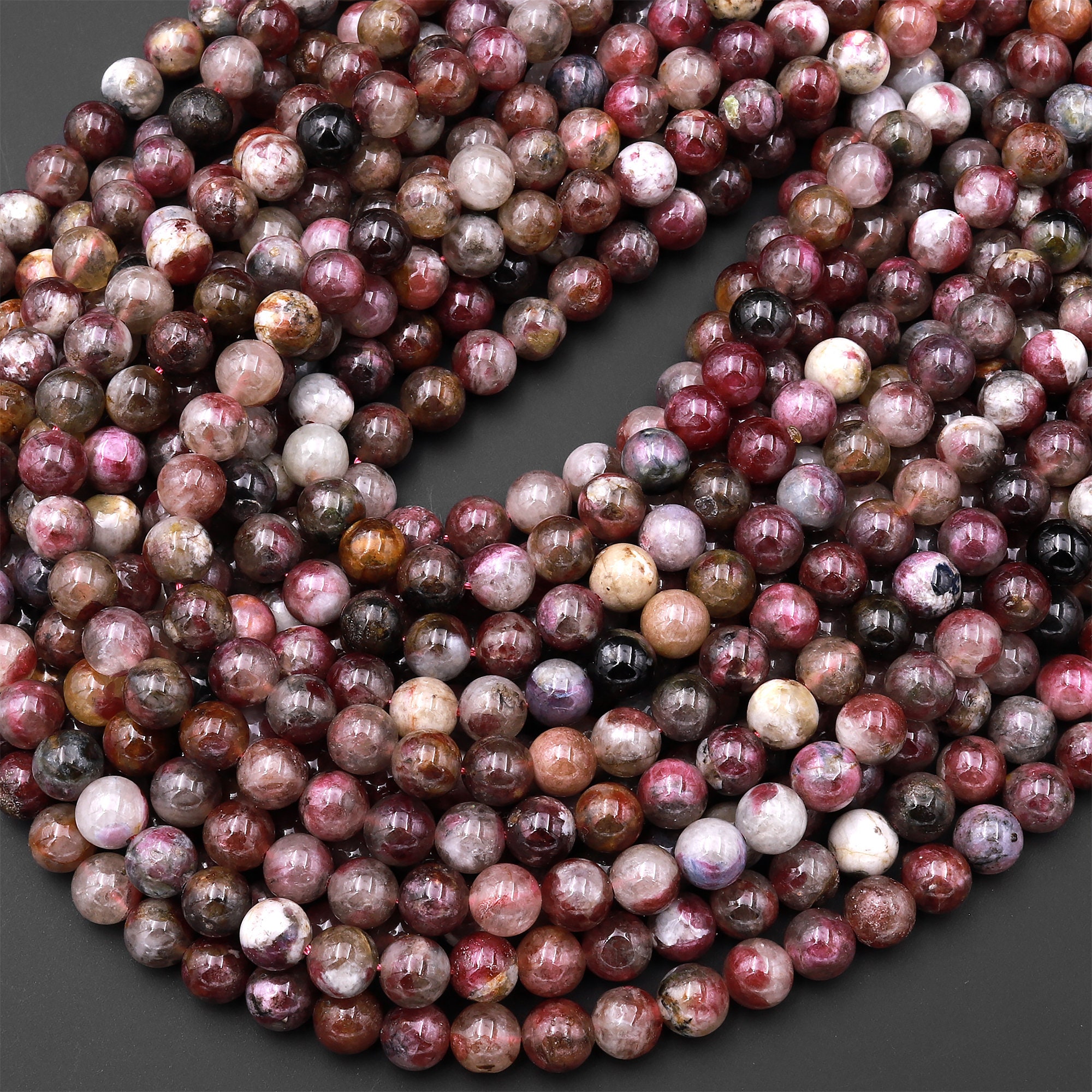 Natural Rubellite Tourmaline 4mm 6mm 8mm Smooth Round Beads - Etsy