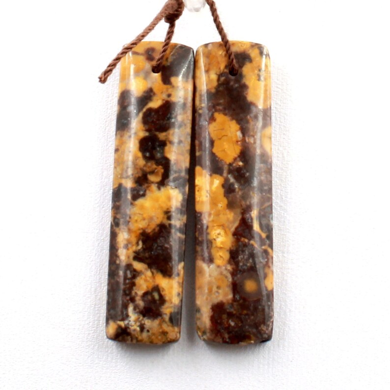 Drilled Natural Yellowstone Jasper Earring Pair Gemstone Drilled ...