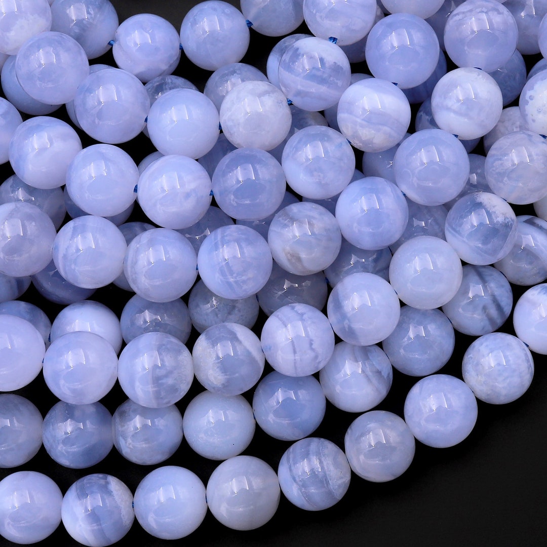 Natural Blue Lace Agate Beads 3mm 4mm 6mm 8mm 10mm Round Beads 15.5 ...