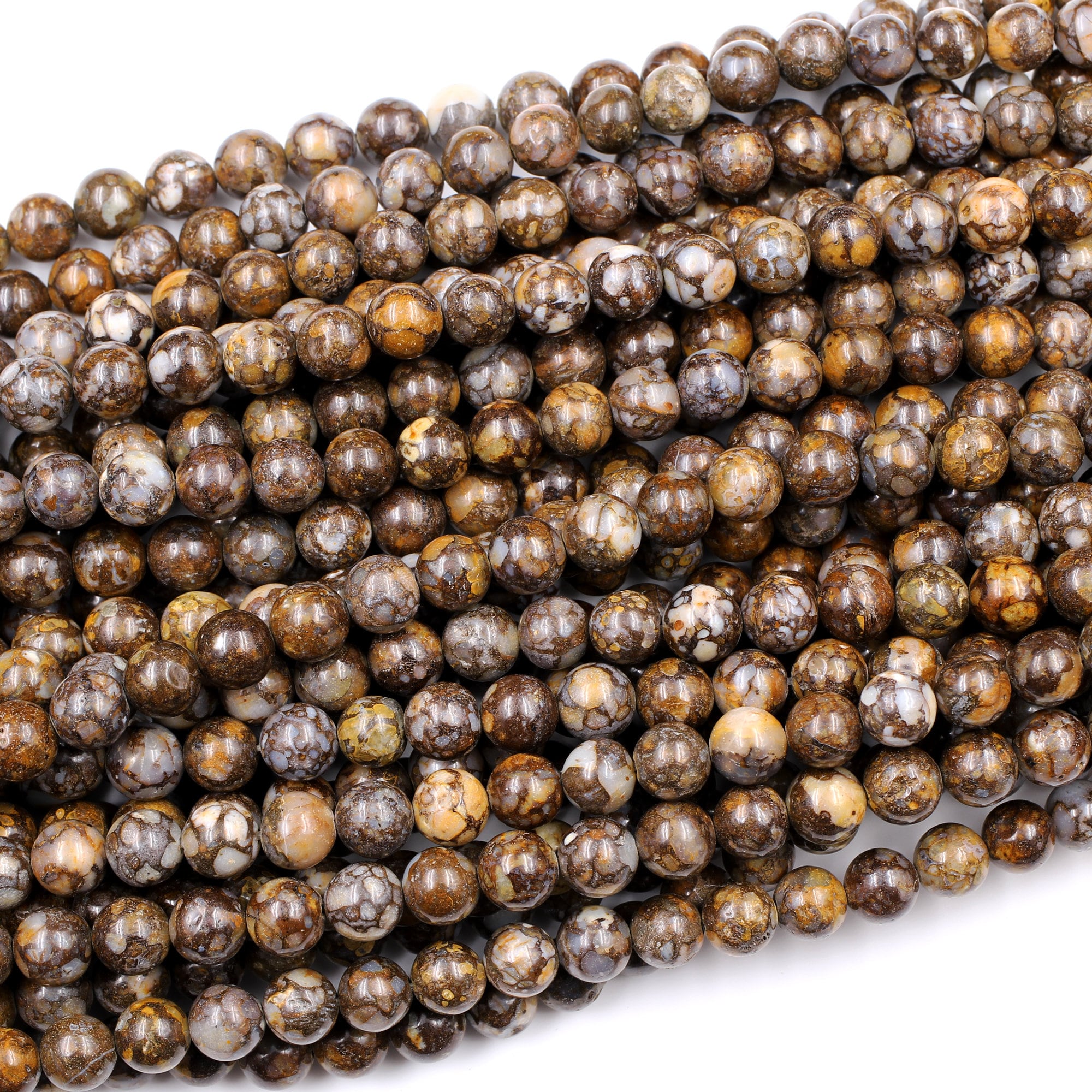 Natural African Lace Opal Round Beads 6mm 8mm 10mm Earthy Brown ...