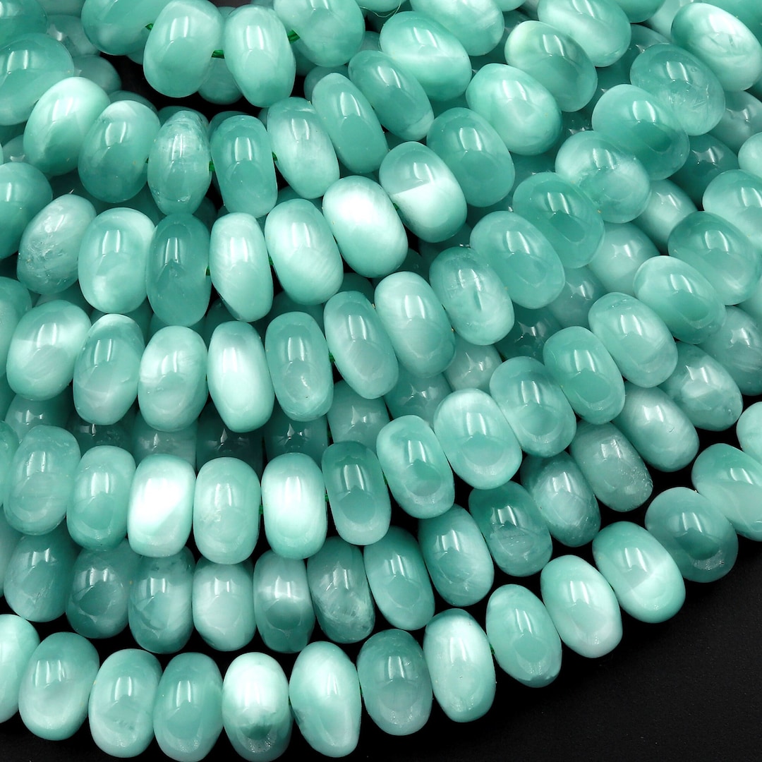 Chatoyant Green Moonstone Smooth Rondelle Beads 6mm 8mm 10mm Aka "green ...