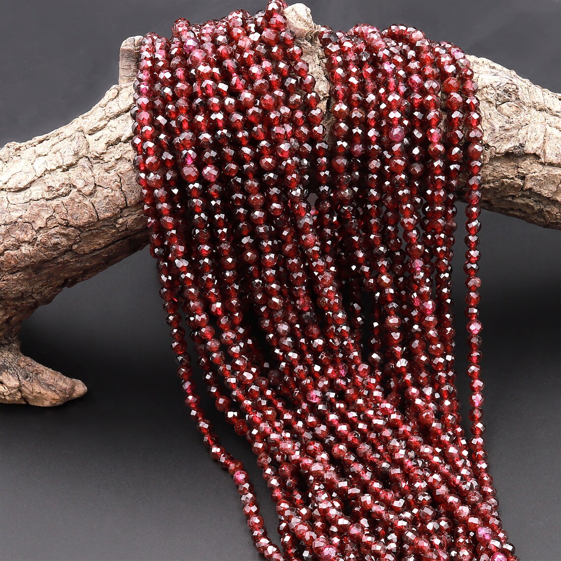 Natural Scarlet Red Garnet Faceted 2mm 3mm 4mm Round Beads - Etsy