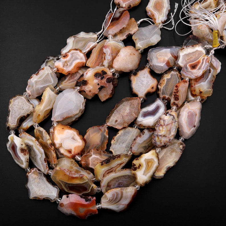 Rare Natural Condor Agate Beads Large Faceted Slice Slab Focal Pendant ...