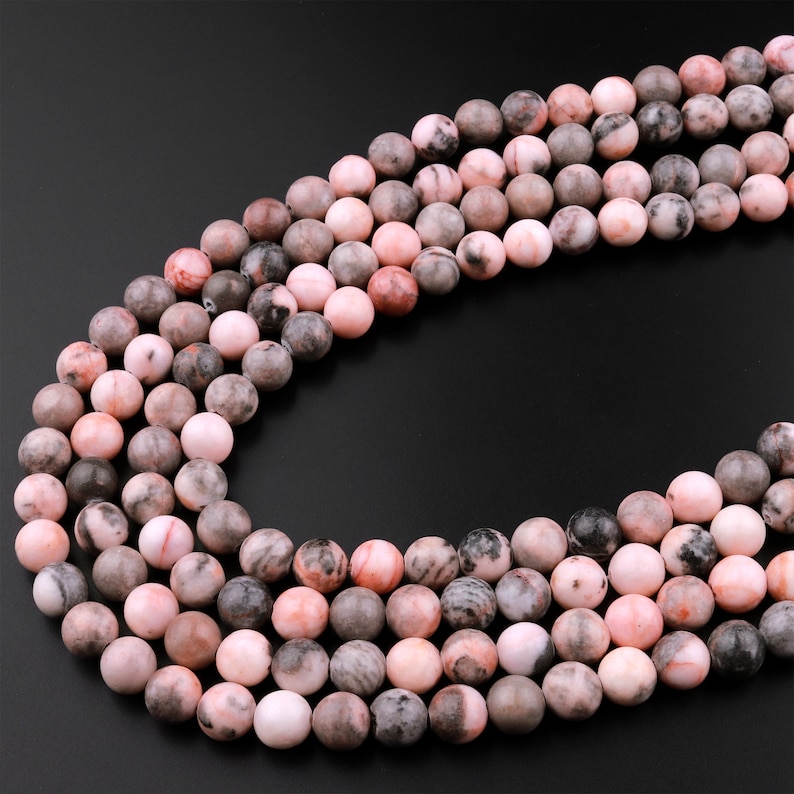 Natural Pink Zebra Jasper 4mm 6mm 8mm 10mm Round Beads 15.5" Strand - Etsy