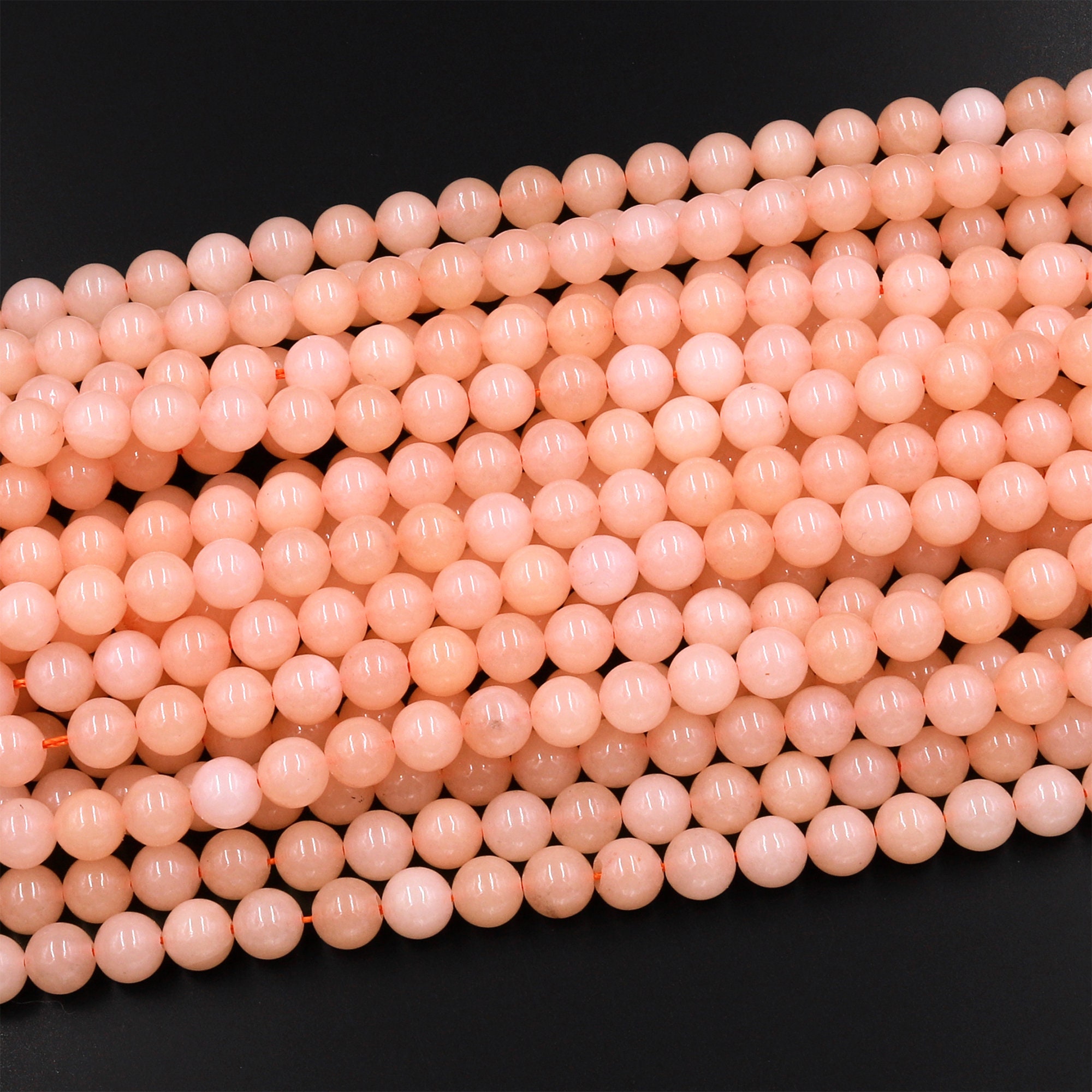 Natural Peach Chalcedony Smooth Round Beads 6mm 8mm 10mm - Etsy