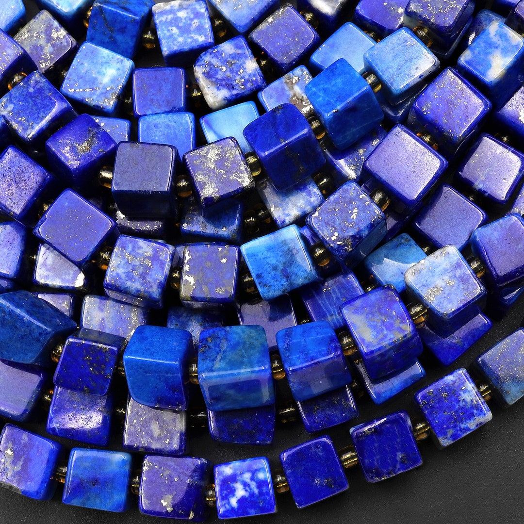 Natural Blue Lapis Smooth Cube Dice 8mm Beads Gemstone 15.5" Strand - Etsy