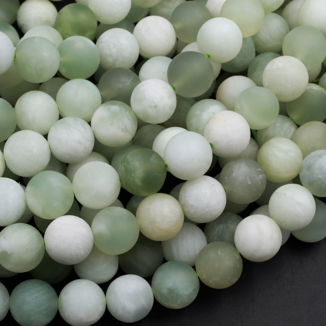 Matte Natural Green Serpentine Jade 4mm 6mm 8mm 10mm Round Beads ...