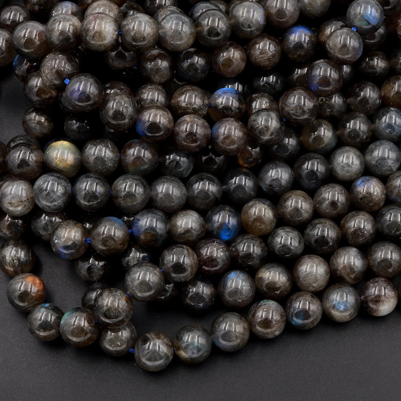 Rare Natural Black Labradorite 4mm 6mm 8mm 10mm 12mm Round - Etsy