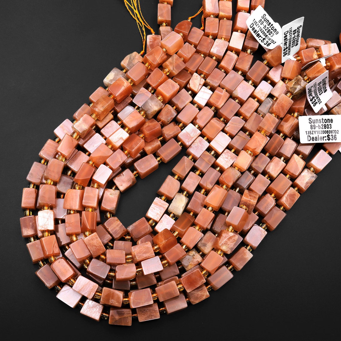 Natural Sunstone Smooth Rectangle Cube Beads 8mm 10mm 15.5" Strand - Etsy