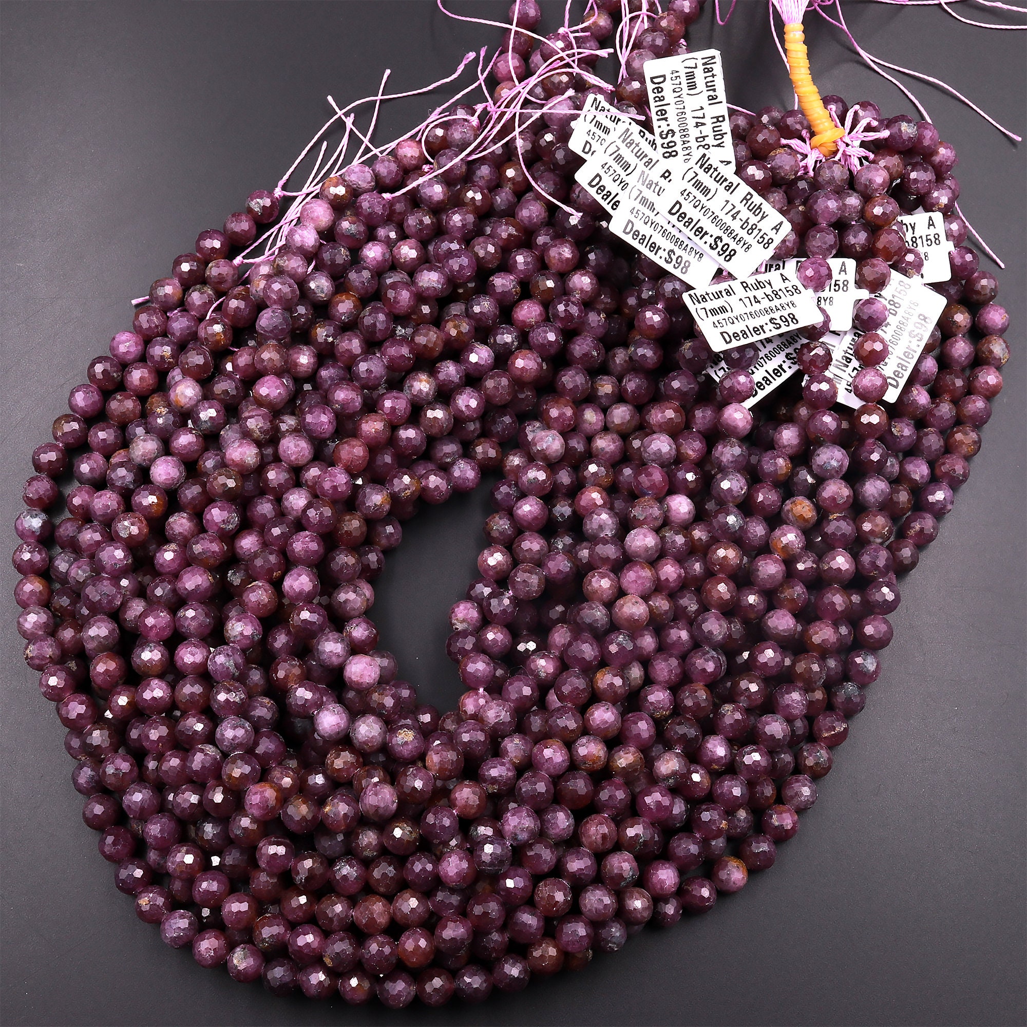 Genuine Natural Purple Red Ruby Gemstone Faceted 3mm 4mm 5mm - Etsy