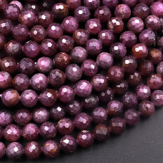 Genuine Natural Purple Red Ruby Gemstone Faceted 3mm 4mm 5mm - Etsy