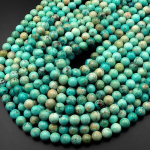 AAA Genuine Natural Peruvian Turquoise 6mm 8mm 10mm Round Beads ...