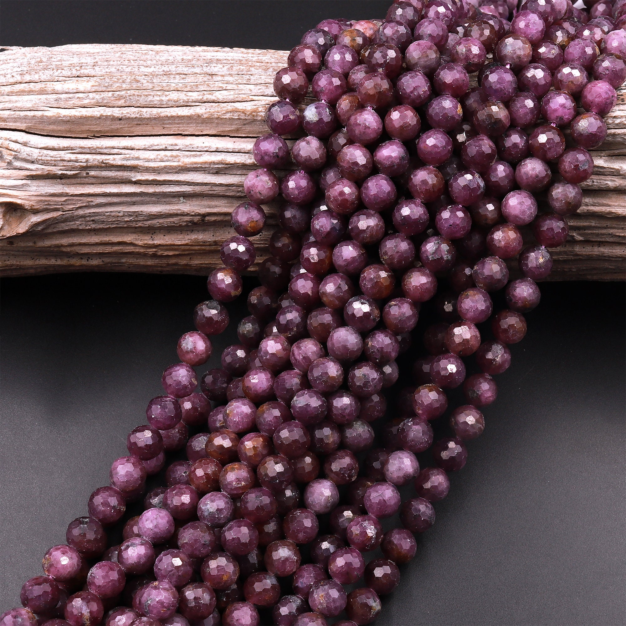 Genuine Natural Purple Red Ruby Gemstone Faceted 3mm 4mm 5mm - Etsy