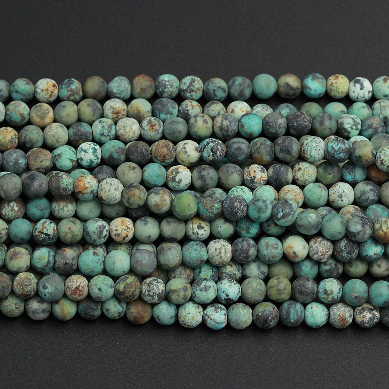 Matte Natural African Turquoise 4mm 6mm 8mm 10mm 12mm Round - Etsy