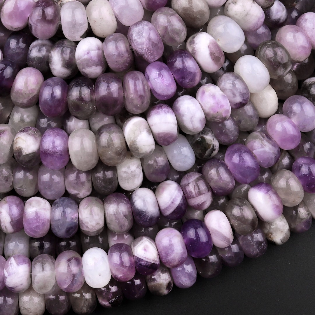 Natural Chevron Amethyst 8mm Smooth Rondelle Beads 15.5" Strand - Etsy