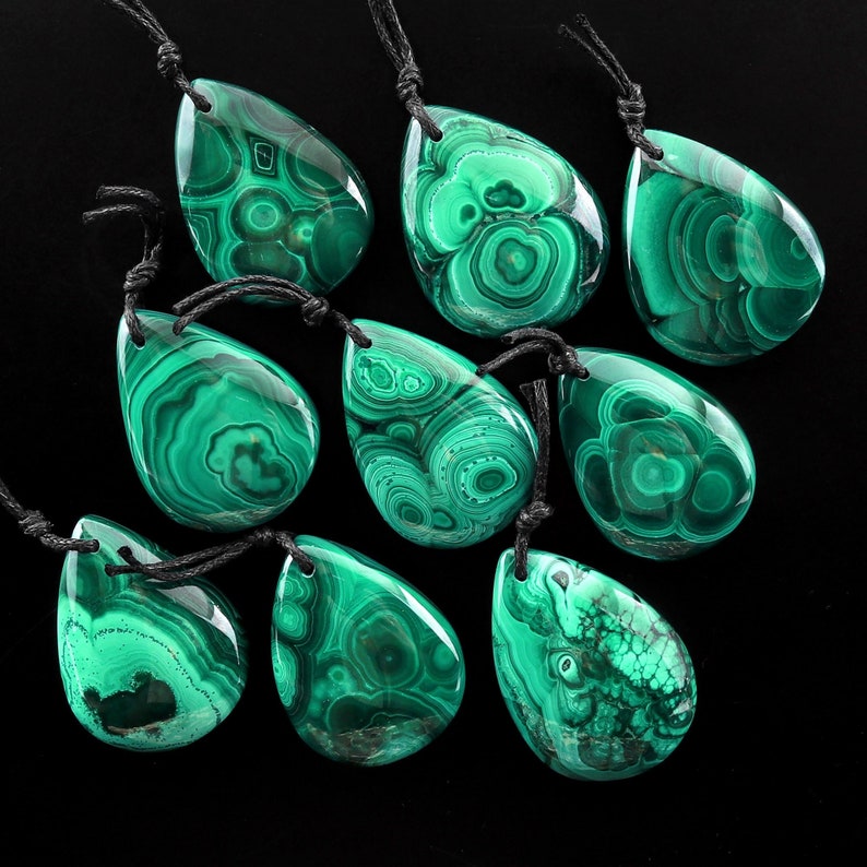 AAA+ Natural Malachite Pendant Teardrop Pendant Focal Gemstone Bead - Etsy