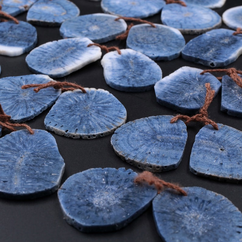 Drilled Freeform Natural Blue Sponge Coral Earring Pair - Etsy