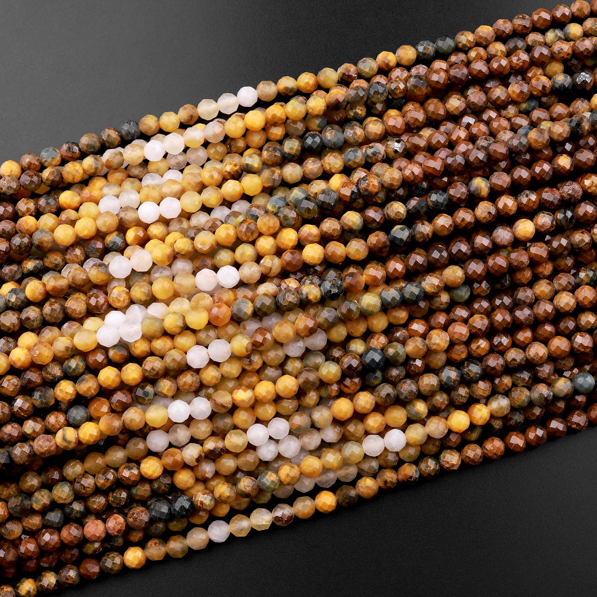 Genuine African Golden Yellow Pietersite Faceted 4mm Round - Etsy
