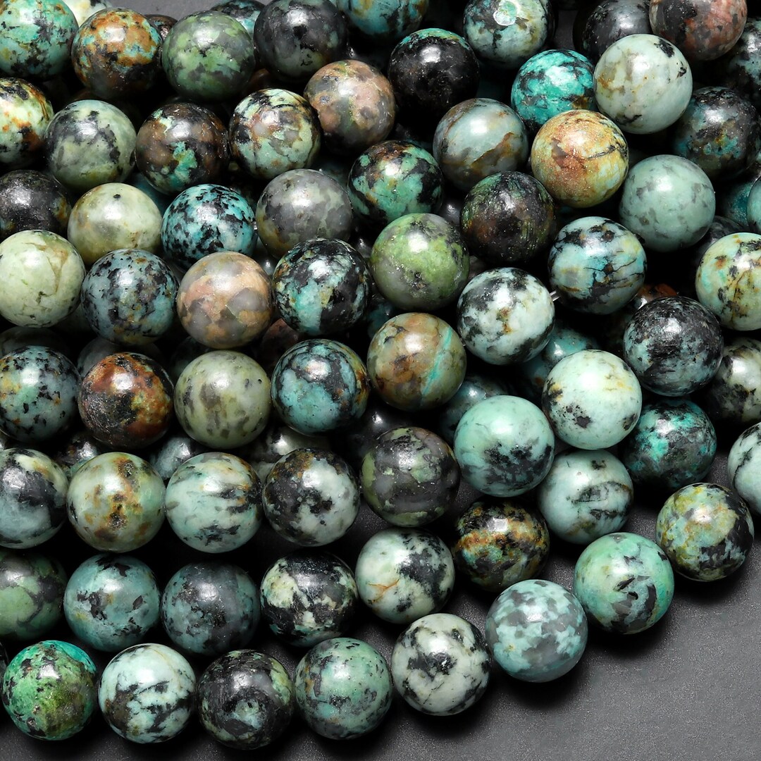 Natural African Turquoise 3mm 4mm 6mm 8mm 10mm 12mm Round Beads High ...