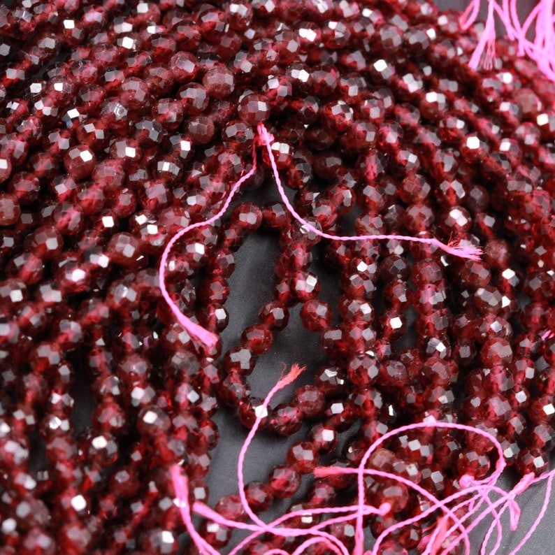 AAA Natural Red Garnet Gemstone Beads Micro Faceted 2mm 3mm - Etsy