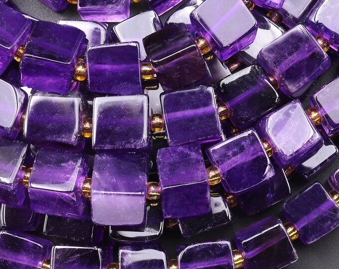AAA Natural Purple Amethyst 8mm 9mm Cube Beads Gemstone 15.5" Strand - Etsy
