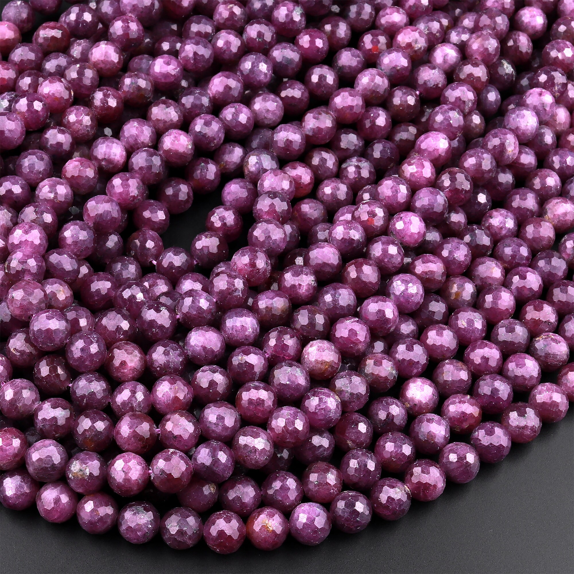 AAA Real Genuine Natural Purple Red Ruby Gemstone Faceted 3mm - Etsy