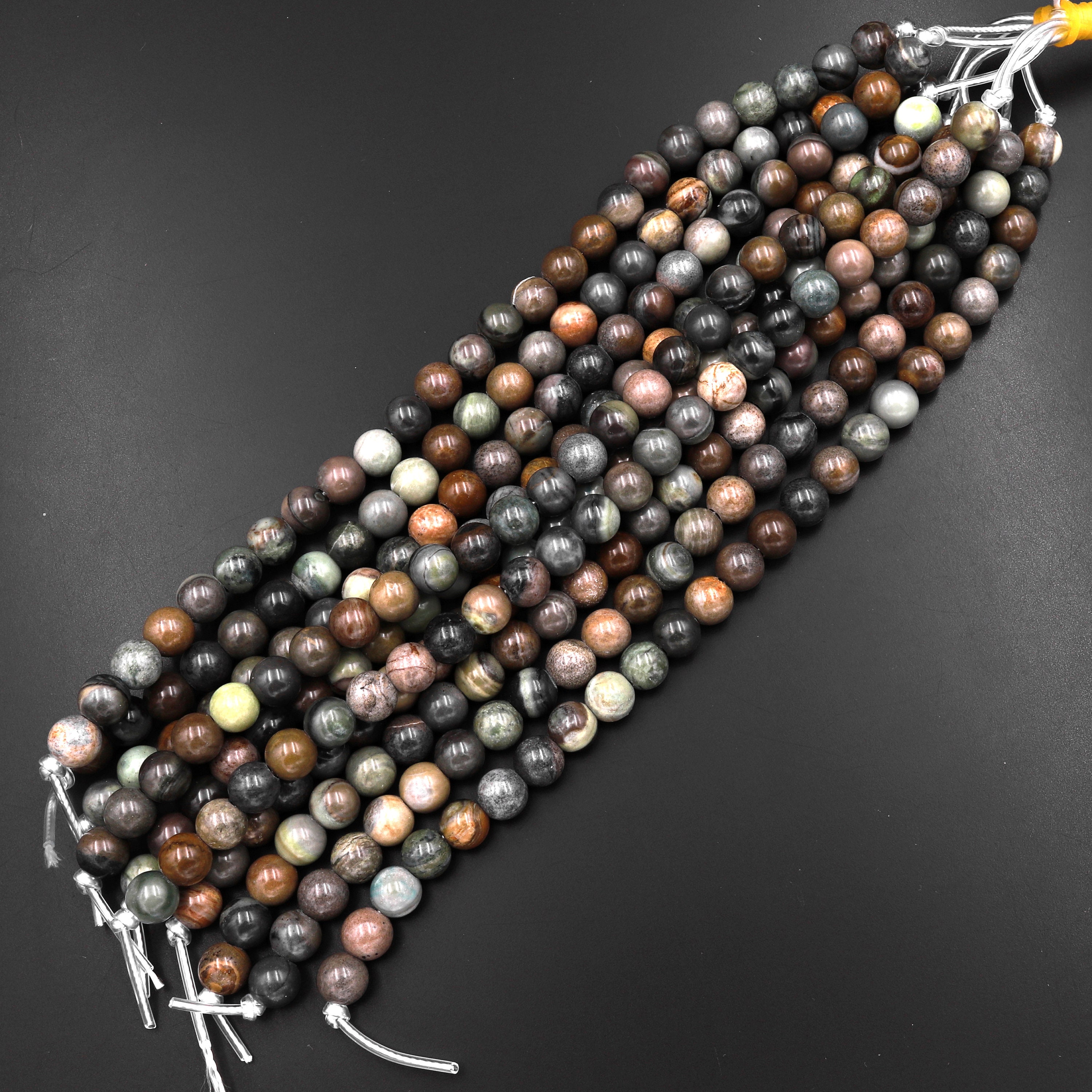 Large Hole Natural Thunder Jasper 8mm 10mm Round Beads 2.5mm - Etsy