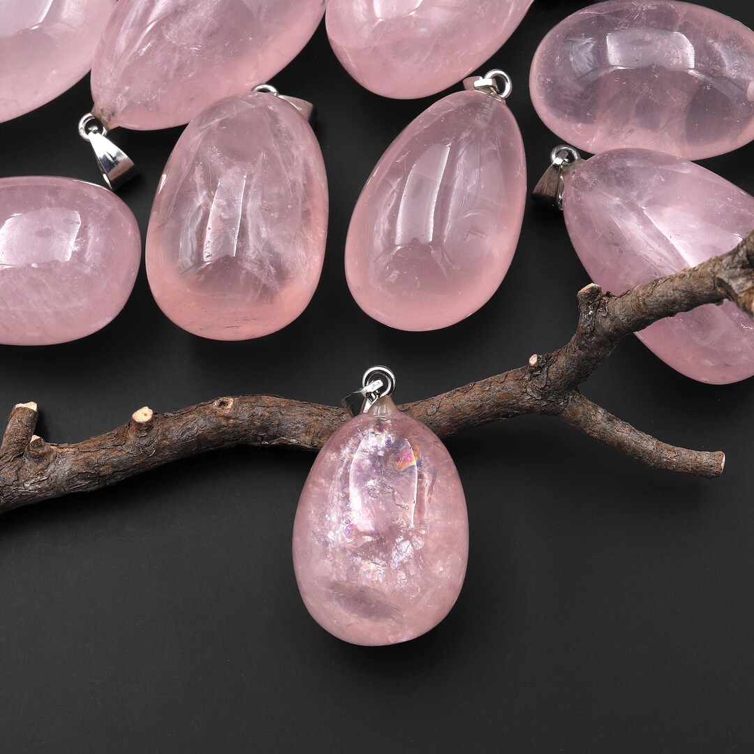 AAA Extra Gemmy Translucent Natural Madagascar Pink Rainbow Rose Quartz ...