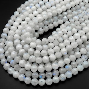 Natural Rainbow Moonstone 3mm 6mm 8mm 10mm 12mm Round Beads 15.5 ...