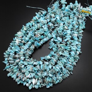 Natural Blue Larimar Freeform Large Chip Nugget Beads 15.5" Strand - Etsy