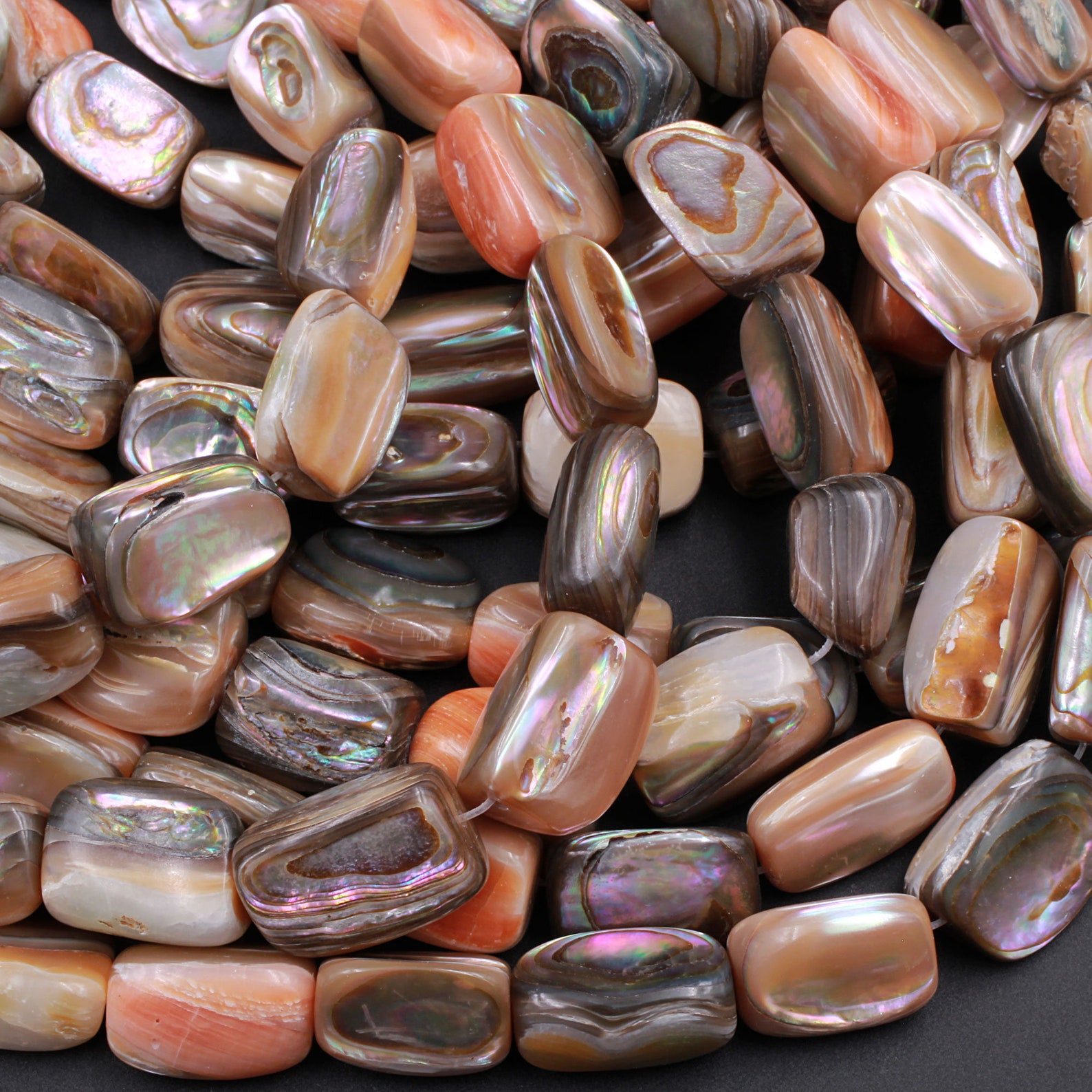 Rare Natural Orange Abalone Shell Beads Rectangle Tube Nugget - Etsy