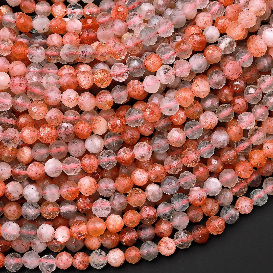 Faceted Natural Arusha Sunstone Round Beads 4mm Sparkling - Etsy Hong Kong