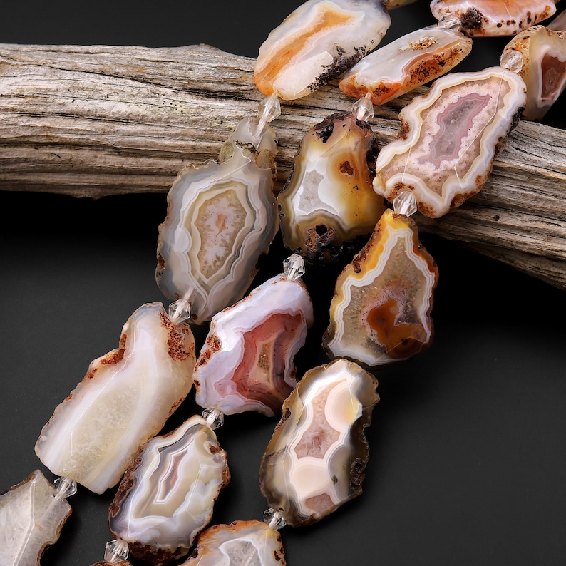 Rare Natural Condor Agate Beads Large Faceted Slice Slab Focal Pendant ...