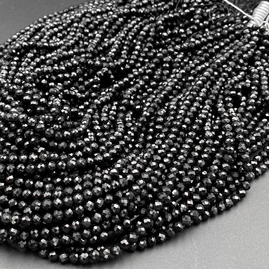 AAA Genuine Natural Black Tourmaline Faceted Round Beads 2mm - Etsy