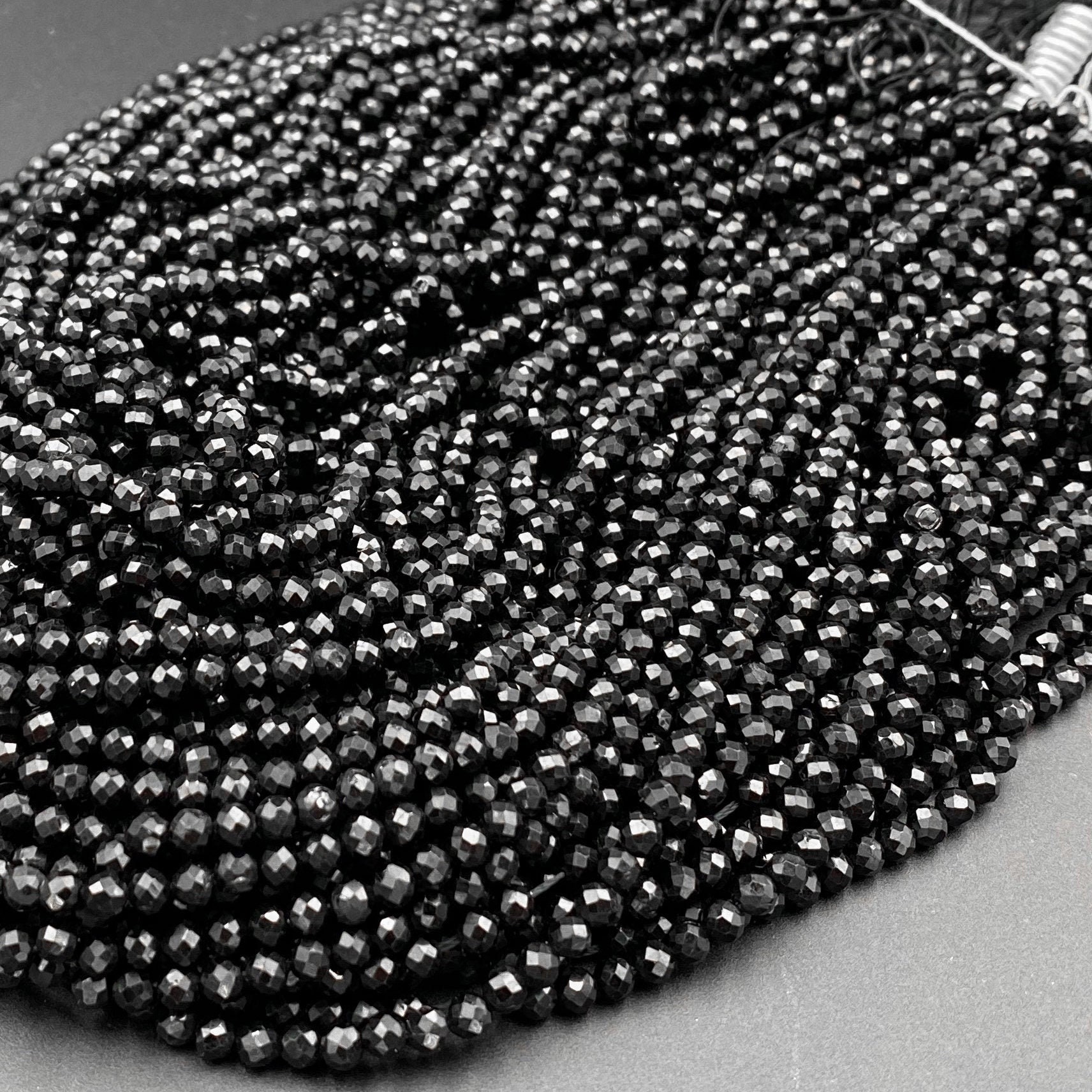 AAA Genuine Natural Black Tourmaline Faceted Round Beads 2mm - Etsy