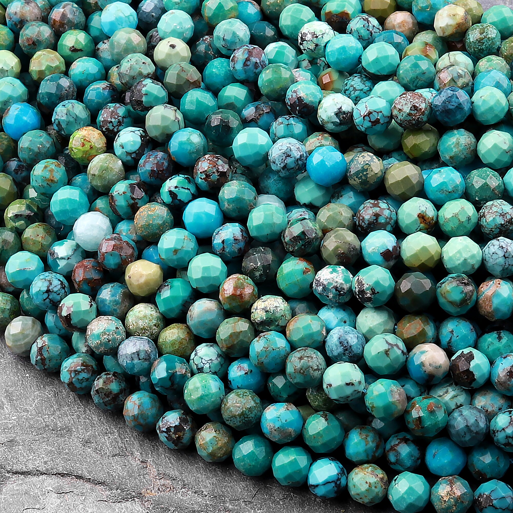 Natural Dragon Skin Turquoise 2mm 3mm 4mm 5mm Faceted Round - Etsy