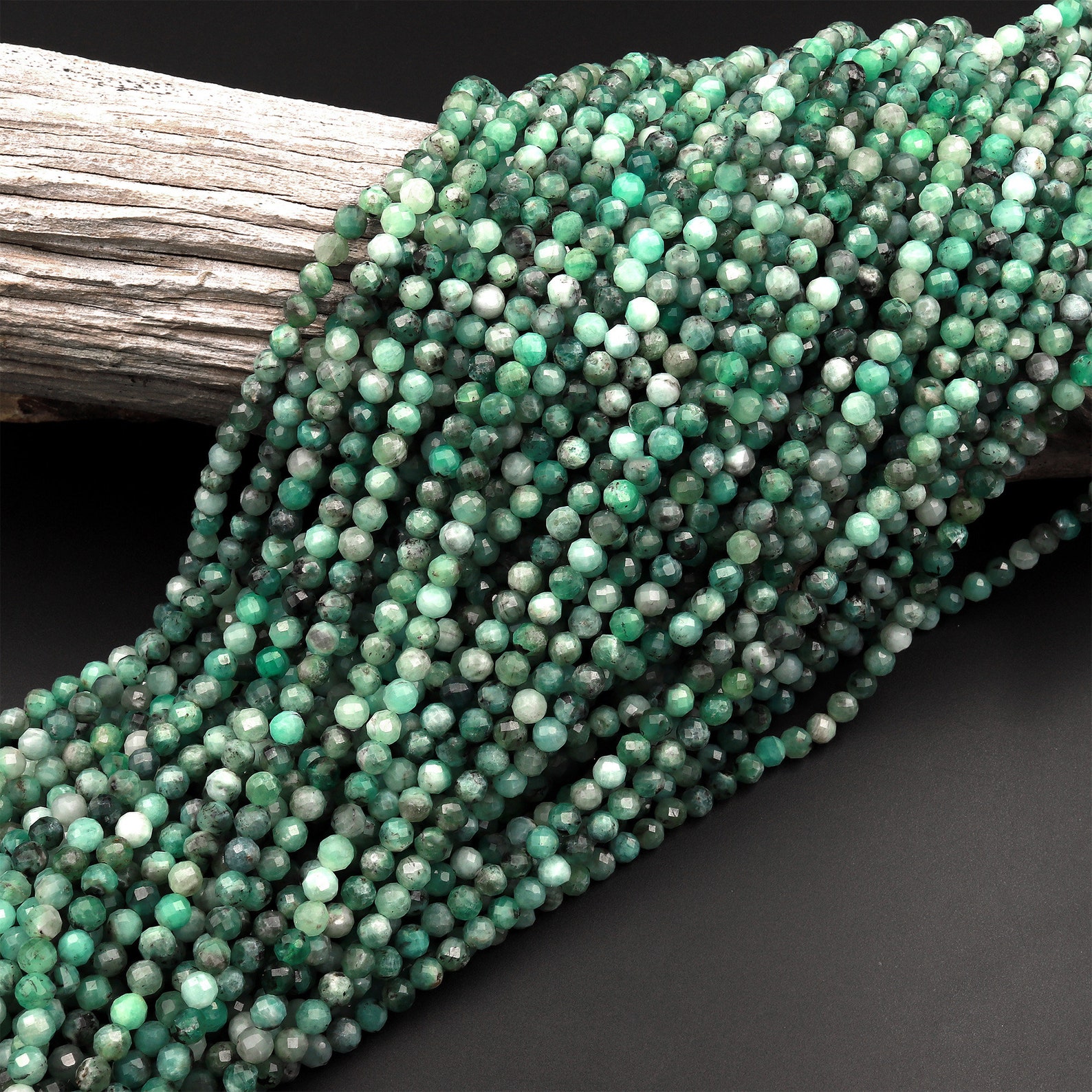 Real Genuine Natural Green Emerald Gemstone Faceted 2mm 3mm 4mm 6mm ...