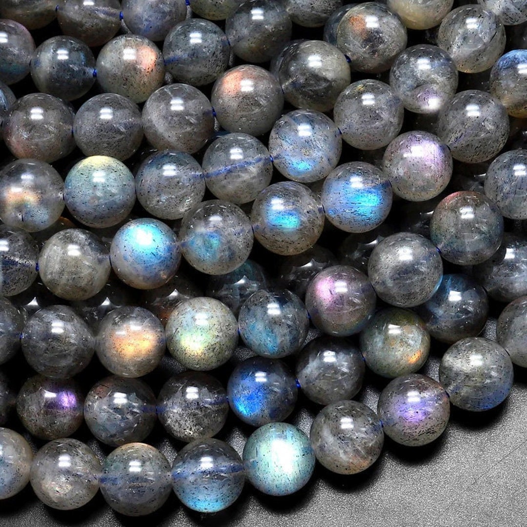 AAA Natural Rainbow Blue Golden Purple Red Orange Green Labradorite 6mm ...