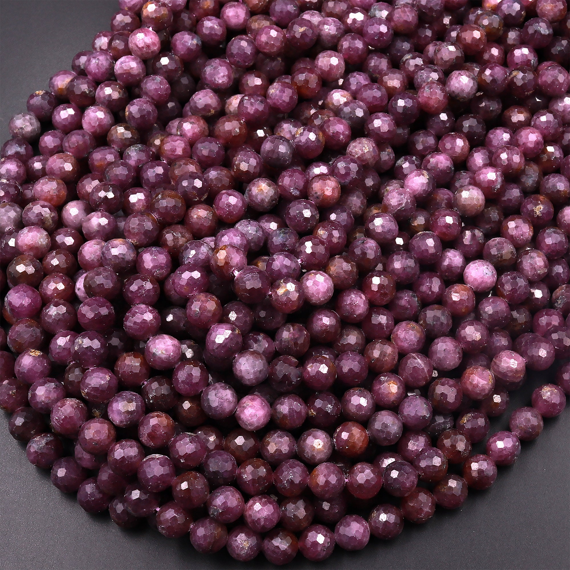 Genuine Natural Purple Red Ruby Gemstone Faceted 3mm 4mm 5mm - Etsy